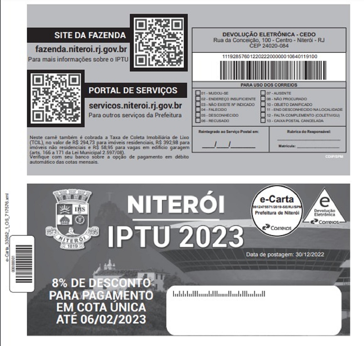 Prefeitura de Niterói disponibiliza novo formato de guia para IPTU 2023 ...